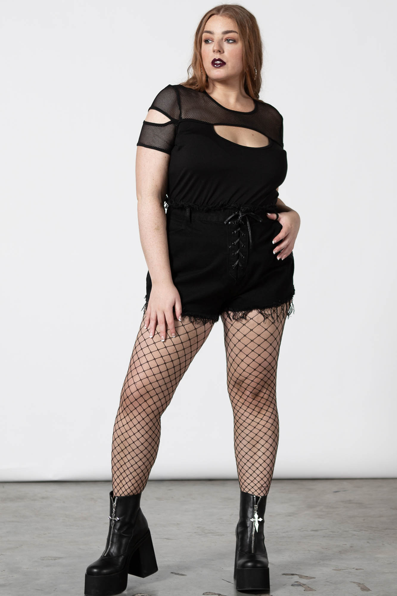 Lil' Devil Denim Shorts [PLUS] Resurrect | Killstar