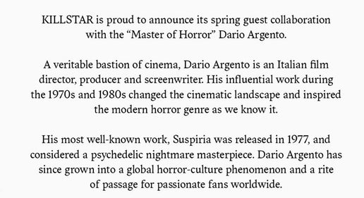 ABOUT DARIO ARGENTO | Killstar